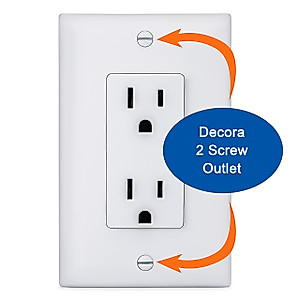 6-Pack Safety Innovations Self-closing (2 Screw) Decora Outlet Covers- An Alternative To Wall Socket Plugs for Child Proofing Outlets (White)