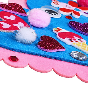 Winlyn 24 Sets Valentine's Day Heart Ornaments Decorations DIY Felt Heart Valentine Craft Kits Assorted Felt Heart Stickers Googly Eyes for Kids Valentine Gift Exchange Classroom Activity Art Project
