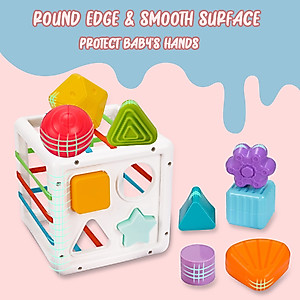 Sensory Toys for Toddlers 1-3, Baby Shape Sorter Toy, Montessori Toys for 1 2 3 Year Old Kids