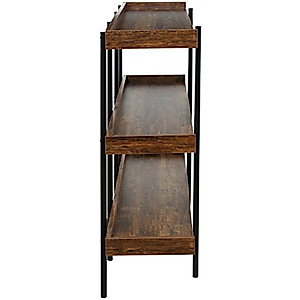 OneSpace Modern Wood and Steel 3-Shelf Display, Cherry