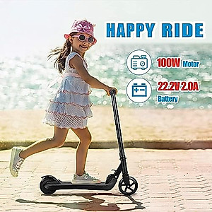 Riding'times Electric Scooter for Kids Ages 4-10, Up to 6.2Mph & 6.2 Miles Range, 5 Inch PU Tire, Ul2272 Certified Approved Kick E Scooter for Boys Girls