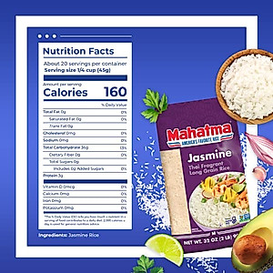Mahatma Jasmine Rice, 2lb Bag of Rice, Thai, Indian, or Cambodian Fragrant Flavored Rice, Stovetop or Microwave Rice