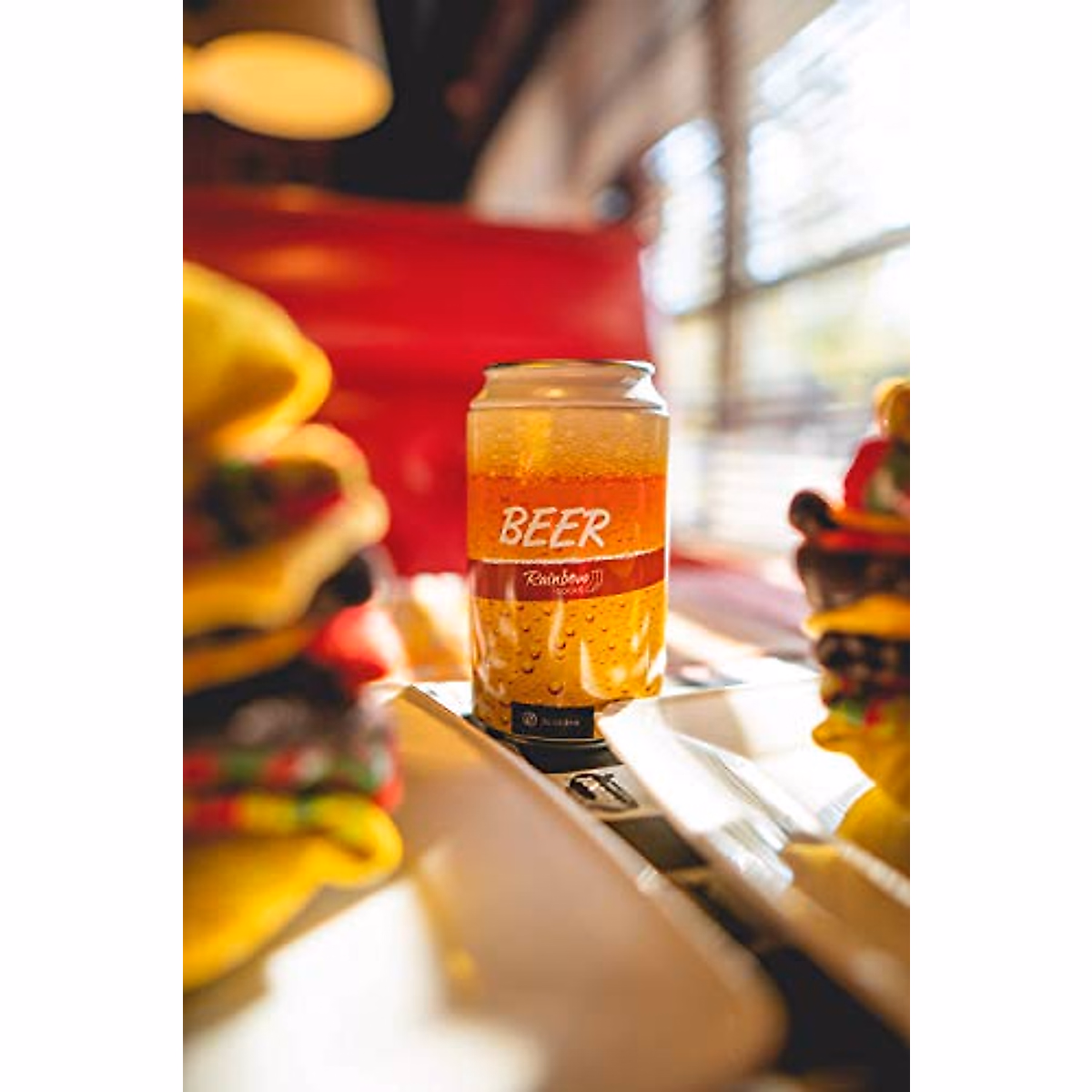 Rainbow Socks - Men Women Funny Beer Can Socks - 1 Pair - Size US 5.5-9 EU 36-40