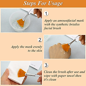 15PCS Facial Brushes Fan Mask Brushes, Soft Facial Applicator Brushes Tools Mask Acid Applicator Brush for Peel Glycolic Mask Makeup（5 Styles)