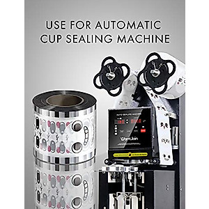 WantJoin Cup Sealing Film Tea Cup Sealing Film Boba Cup Sealer Film 90-105 mm 3000 Cups for PP Plastic and Paper Cups