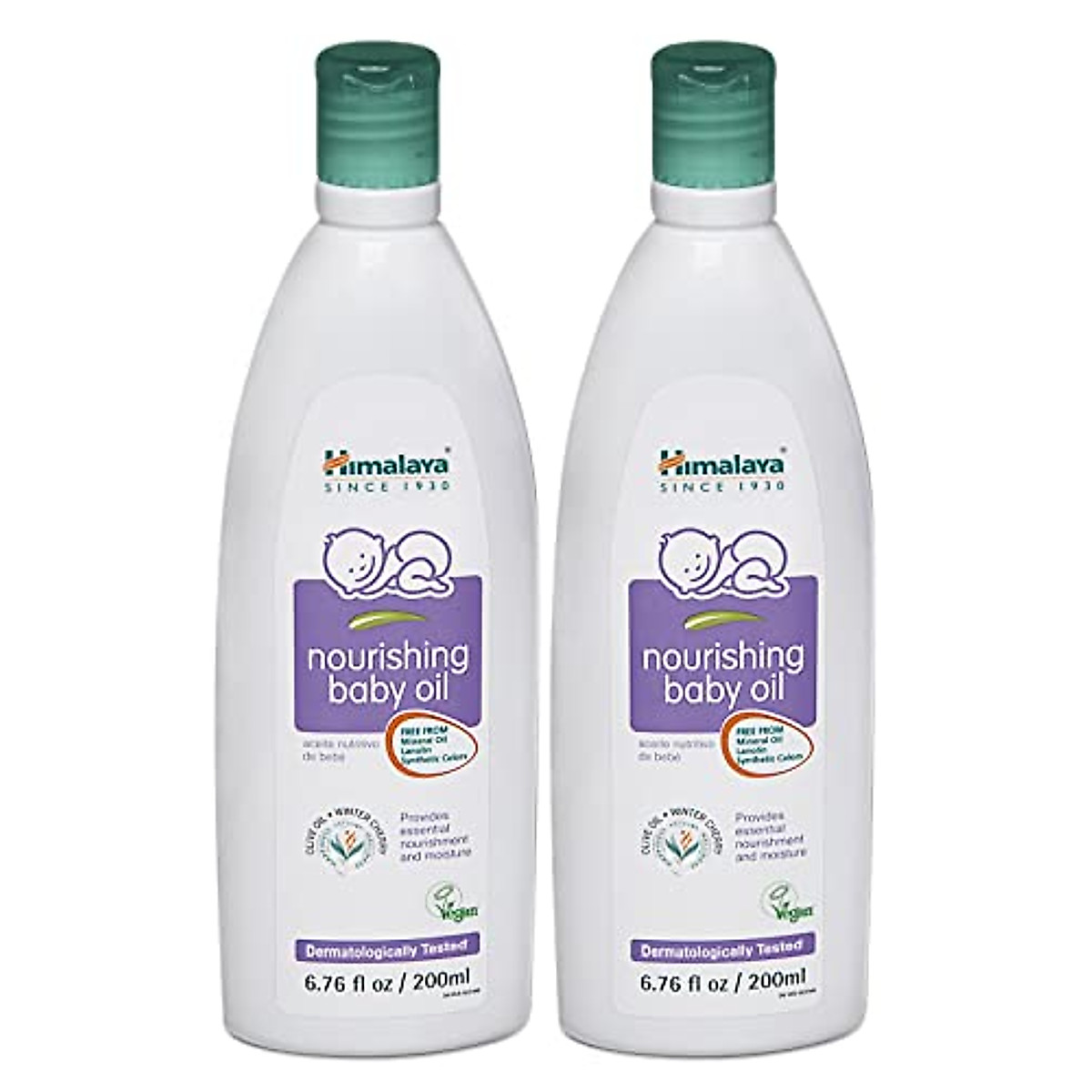 Himalaya Nourishing Baby Oil, Light & Non-Greasy for a Soothing Massage or Baby Bath, 6.76 oz, 2 Pack