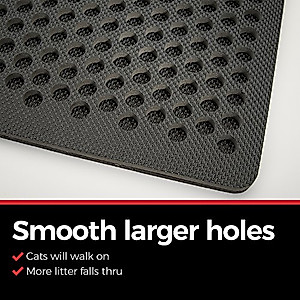 iPrimio Jumbo Cat Kitty Litter Box Trapper Mat 29x27 inches Mat Rug Traps and Catches Litter Through Large Holes, Multi-Layer Bottom Repels Urine, Perfect for Messy Cats