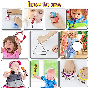 MUSCELL Kids Musical Instruments Set,Plastic Music Preschool Instruments for Kids,Early Percussion Learning Toys for Toddlers 3+