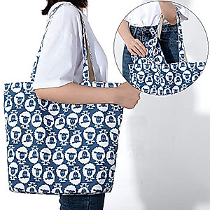 YARWO Knitting Bag with Small Zipper Pouch, Yarn Tote for Knitting Needles, Skeins of Yarn and Knitting Supplies On The Go, Sheep (Patented Design)