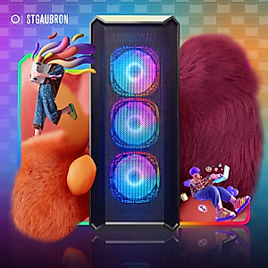 STGAubron Gaming PC Computer Desktop, GeForce RTX 3070 8G, Intel Core i9-11900KF up to 5.3G, 32G DDR4, 2T SSD, WiFi, BT 5.0, RGB Fan x7, RGB BT Sound Bar & Gaming Mic, Windows 11 Home