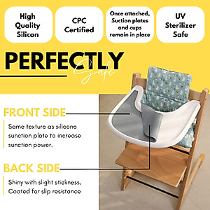 Gembebe Silicone Tray placemat Compatible with Stokke Tripp Trapp High Chair Tray (Dusty Blue)