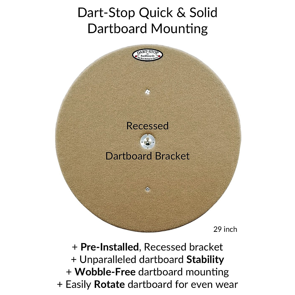 Dart-Stop 29 inch Round Black Pro Dart Board Backboard | Wall Protector | Dartboard Surround