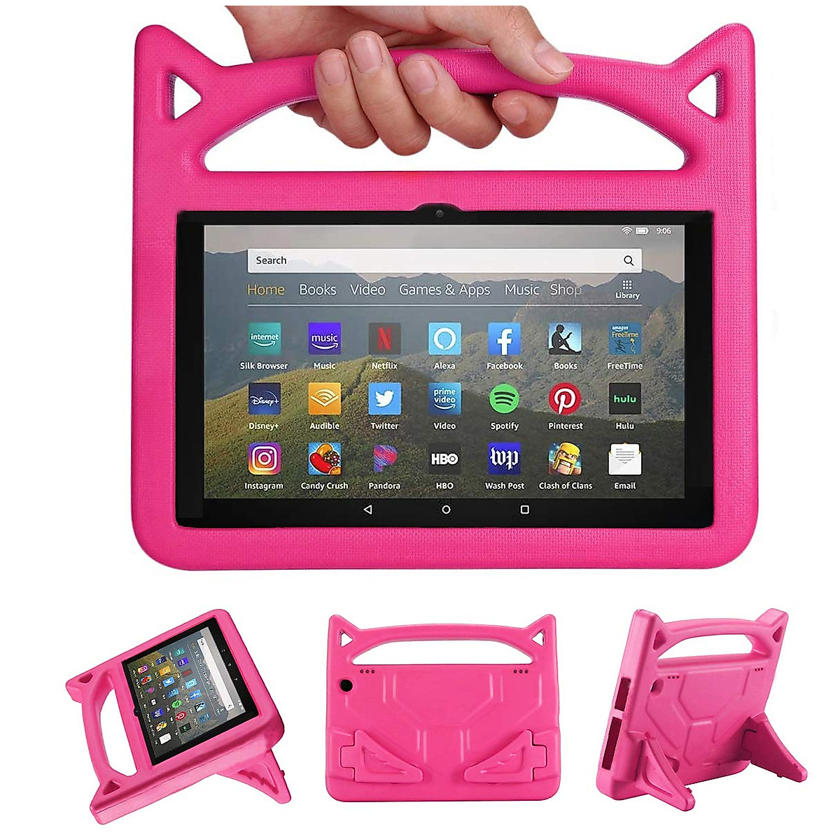 Fire HD 8 Case, Fire HD 8 Tablet Case for Kids,(12th/10th Gen,2022/2020 Release),Lightweight Shockproof Kid-Proof Cover with Stand Kids Case for Fire HD 8 Plus Tablet & Fire HD 8 Kids Pro Tablet.Rose