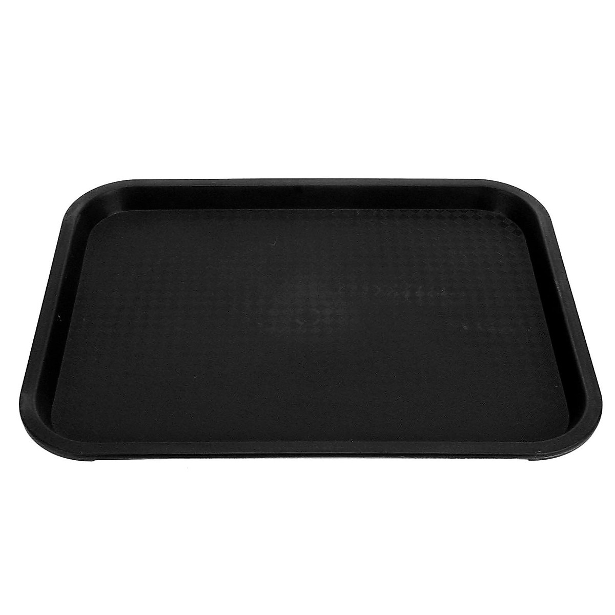 Food Service Tray, Professional Slip Resistant Fast Food Tray Safe Mellow Multi Purpose for Restaurant Canteen(Black)