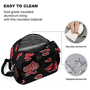 YSkyCaps Love Red Cloud Anime Insulated Lunch Bag Reusable Lunch Box For Kids HandBag with Adjustable Shoulder Strap Warmer Cooler For School Office Hiking, 25.5x22.5x16.5cm(10x8.9x6.5inch)