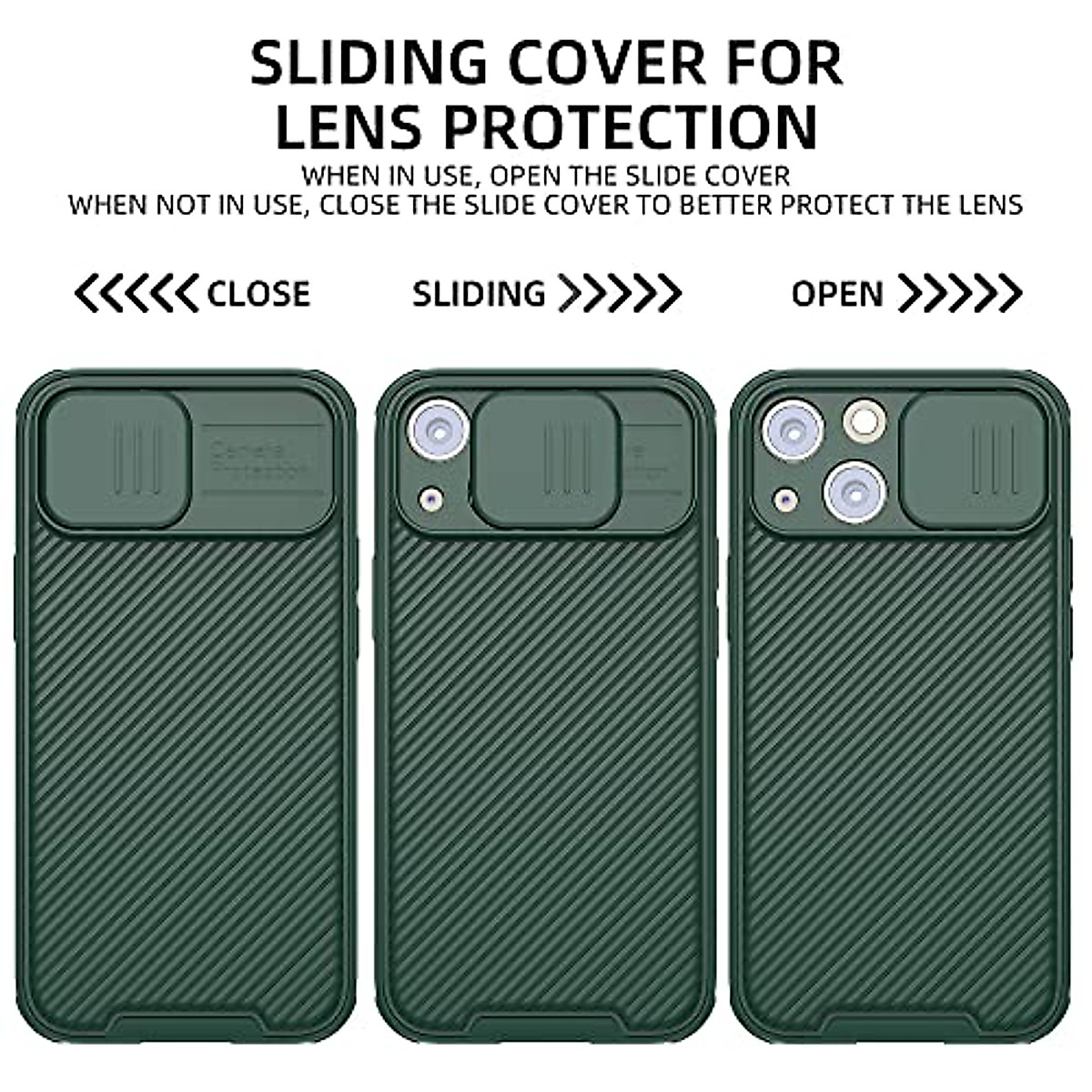 Hitaoyou iPhone 13 Mini Case Magsafe, iPhone 13 Mini Camera Protection Case [Support Magsafe Charger] with Slide Lens Cover,Slim Magnetic Case for iPhone 13 Mini 5.4" Green