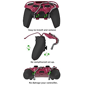 EXknight Leverback FPS Mechanical Paddles Attachment, Back Buttons Gaming Paddles for PS5 Controller (Red)