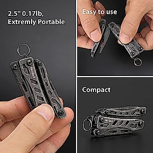 Nextool EDC Keychain Multitool, 10 in 1 Mini Pocket Knife Multi Tool with Needlenose Pliers, Scissors, Mini Useful Cool Gadgets for Men, Gifts For Dad Men Him Boyfriend-Dark