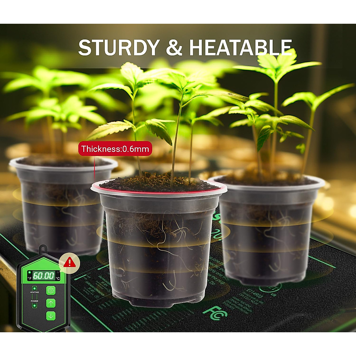 WandaQueen 30 Packs Clear Nursery Pots for Plants, 3.5/4/5 Inch Plant Pot for Planting Plastic Seedling Pots with Drainage Holes Seed Starter Pot High Transparency with 20 Plant Labels. (Transparent)