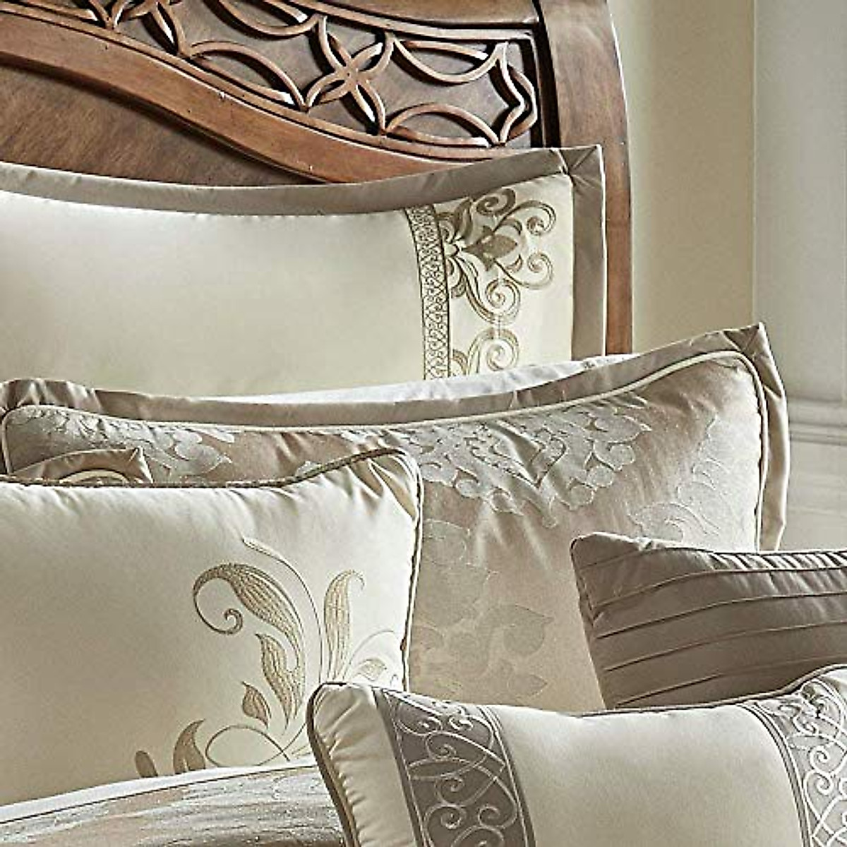 Riverbrook Home 100% Polyester Comforter Set, King, Hillcrest - Ivory/Gold, 10 Piece Set