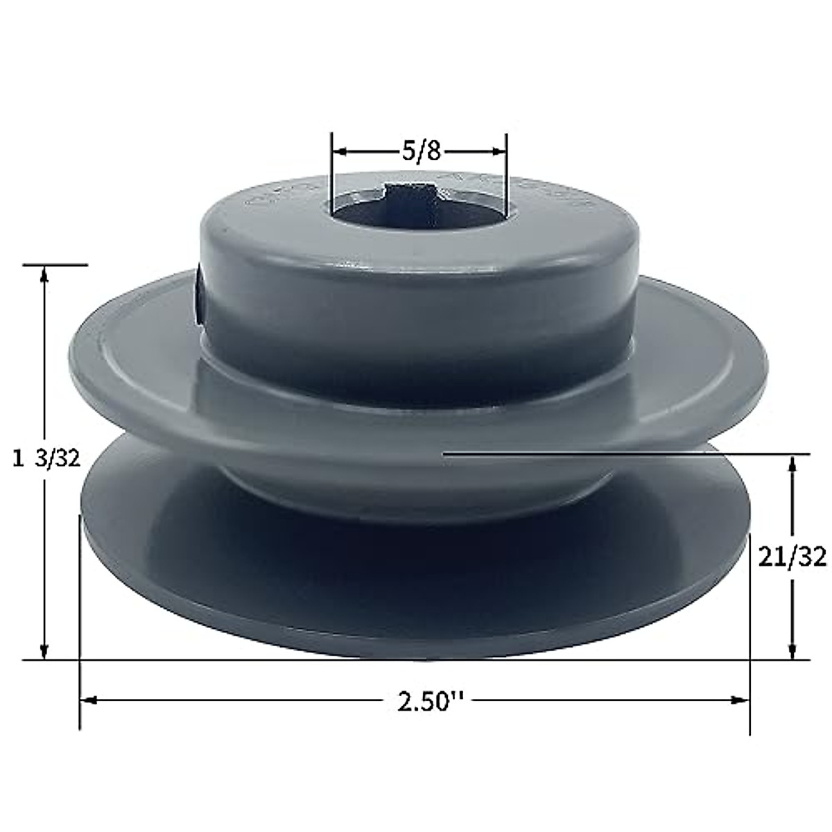 CMFG AK25-5/8 Bored-to-Size V Belt Sheaves 2.55" OD, 5/8" Bore,Cast Iron, AK Pulley, Single Groove for"4L" or"A" Belt