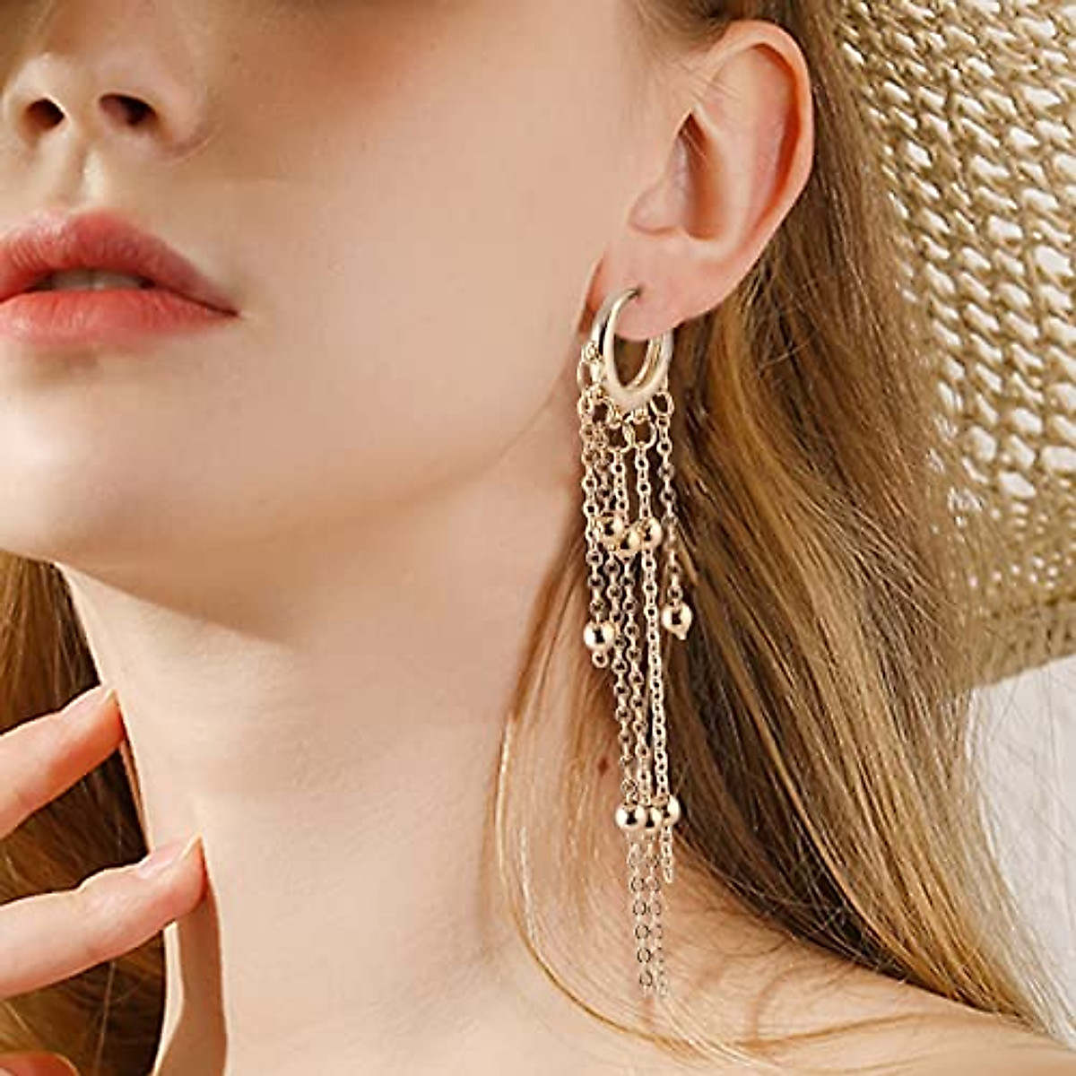 Craftdady 12 Pairs Huggie Hoop Earring Findings 14K Gold Plated Brass Hoop Earrings with Multi Loops Circle Teardrop Flower Leverback Ear Wires Components for DIY Earrings