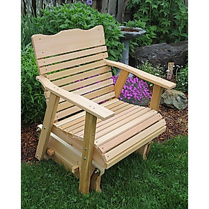 Kilmer Creek 2' Natural Cedar Porch Outdoor Glider, Amish Crafted