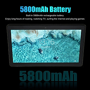 T10W 10.1 Inch PC Tablet for Android 12, 2.4G 5G WiFi Tablets, 4GB RAM 64GB ROM 128GB Expand, 2560x1600 IPS HD Touchscreen, 2MP+5MP Camera, 5800mAh, Bluetooth, FM, Dual SIM SmartPa (US Plug)