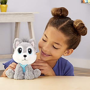 Little Tikes Rescue Tales Babies - Husky | Soft Cuddly Plush Pet Toy with Collar, Tag, Doghouse, Stickers, Activities | Ages 3+
