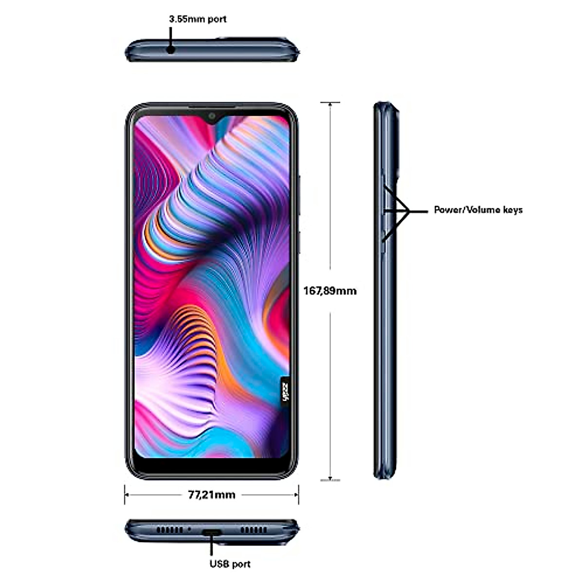 Yezz Art 3 Lite | 2022 | 2/64GB | 13MP + VGA + Depth Sensor Triple Camera | Unlocked smarpthone | 1 Year Warranty in The U.S. (Onyx Black)