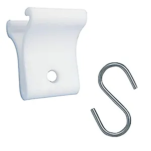 SHARP TANK White Grid Clips and S-Hooks - 24 Pc Kit - 12 Clips, 12 Hooks - Classroom Ceiling Hooks for Hanging Decorations Drop Ceiling T-Bar