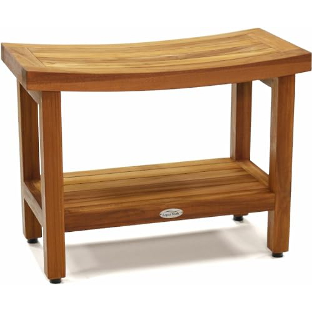 AquaTeak Patented 24" Sumba Teak Shower Bench with Shelf