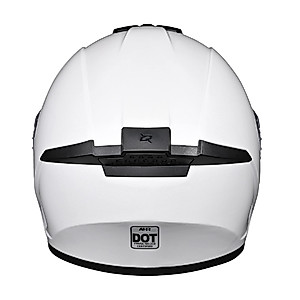 AHR Full Face Motorcycle Helmet Lightweight Street Bike Helmet with Storage Bag Great Ventilation & Streamlined Design for Touring Racing, Run-F3 DOT Approved (White, XX-Large)