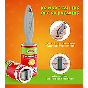 KONIZY Lint Rollers for Pet Hair Extra Sticky, 500 Sheets Mega Value Set Roller with 2 Upgraded Handles, 5 Portable Remover Clothes, Furniture, Carpet, Dog & Cat Removal
