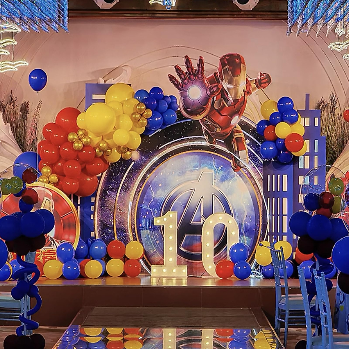 Carnival Balloons Kit,Circus Theme Party Decorations,150 Pcs Red Blue Yellow golden Rainbow Confetti Balloons,for Graduation Rainbow Carnival Decorations Birthday Party Supplies