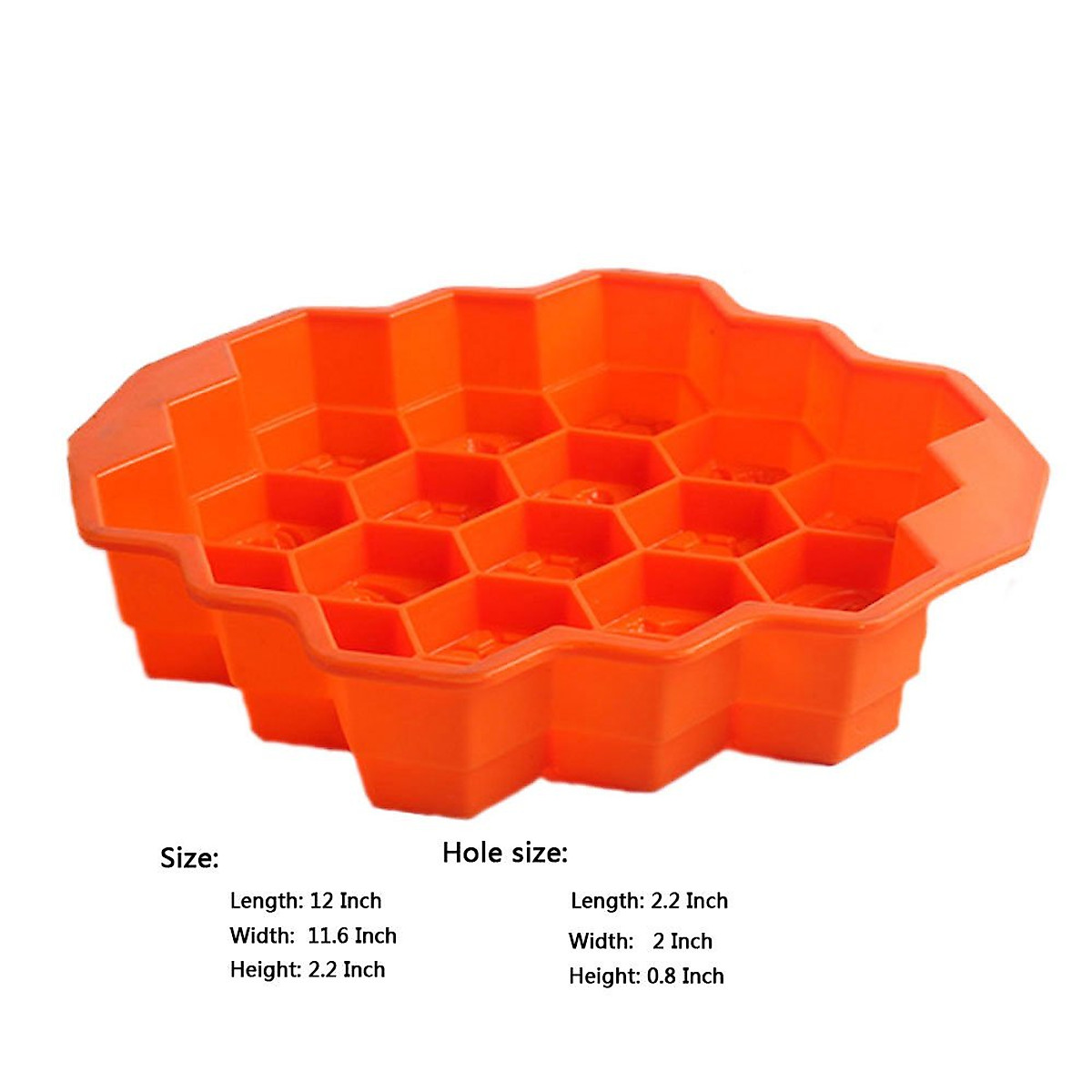 KISEER Large Honeycomb Silicone Soap Mold | 19-Hole Baking Cake Mold Bakeware for Family or Friends Party (Orange, 12-Inch)
