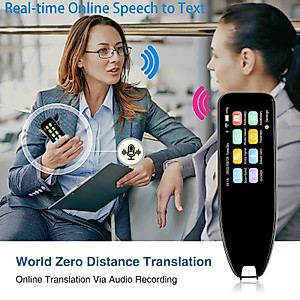 Reading Pen, 112 Language Translator Device Pen Reader for Dyslexia, Text to Speech Device Scanner Pen Translation Scanner Dictionary Pen for Travel Business Learning Meeting