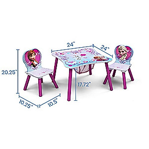Delta Children Kids Table and Chair Set With Storage (2 Chairs Included) - Ideal for Arts & Crafts, Snack Time, Homeschooling, Homework & More, Disney Frozen