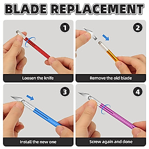 55 Pack Exacto Knife, Hobby Knife Set with 5 Craft Knives and 50 Precision Knife Blades(#11) for Art,Scrapbooking,Carving, DIY, Cutting, Stenciling by EGYPAMID