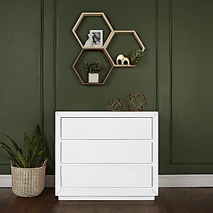 Evolur Maddox 3 Drawer Chest, Weathered White