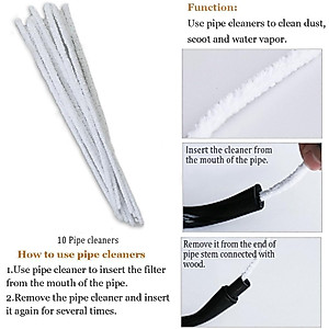 Joyoldelf Smoking Pipe, Luxury Tobacco Pipe with Leather Tobacco Pipe Pouch, Deepened & Windproof Tobacco Pipes for Smoking with 9mm Pipe Filter, Tobacco Pipe Stand and Smoking Accessories