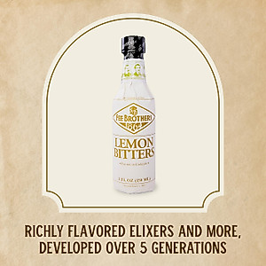 Fee Brothers Lemon Cocktail Bitters - Aromatic Cocktail Mixer & Concentrated Flavoring, Gluten Free, Vegan-Friendly, 5 fl oz