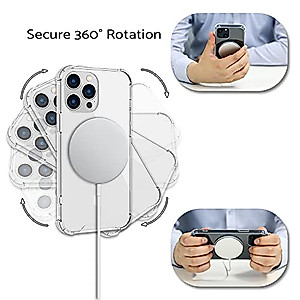 TORU MX Slim for iPhone 13 Pro Max Magnetic Case, Compatible with Magsafe, Hybrid Transparent HD Clear Case with Crossbody Strap, Scratch Resistant, Air Bumper Shock-Absorbing Corners - Clear