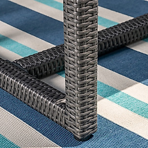 Christopher Knight Home Liam Outdoor 7 Piece Wicker Dining Set, Grey