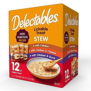 Delectables Non-Seafood Stew Lickable Wet Cat Treats, Variety Pack, 1.4 Ounce (Pack of 12)
