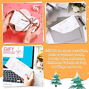 Colarr 400 Pieces Blank Gift Certificates for Business Gold Present Cards Vouchers Gift Certificate Cards for Spa Beauty Salon Restaurant Christmas Wedding Bridal Birthday Holder, 3.5 x 7 Inch