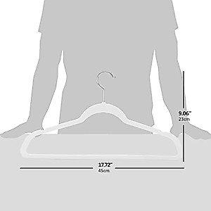 Velvet Clothes Hangers (50 Pack) Heavy Duty Durable Suit Hanger Vibrant Color Hangers Lightweight Space Saving Coat Hangers for Closet -White