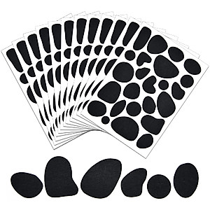Coopay 12 Sheets Black Adhesive Felt Circles Felt Pads Spotty Dog Style 288 Pieces Irregular Shape Dots Felt for Halloween DIY Sewing Projects Costume