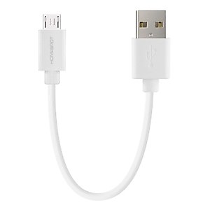 HomeSpot Short Micro USB Cable 5-Inch Fast Charging High Speed USB 2.0 Data Sync Cable - White