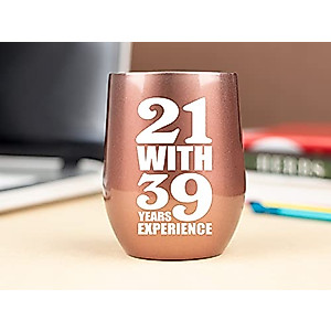 60th Birthday Gifts for Women – 12oz Wine Tumbler Mug – Turning 60, Funny, Unique Gift Idea for Her, Mom